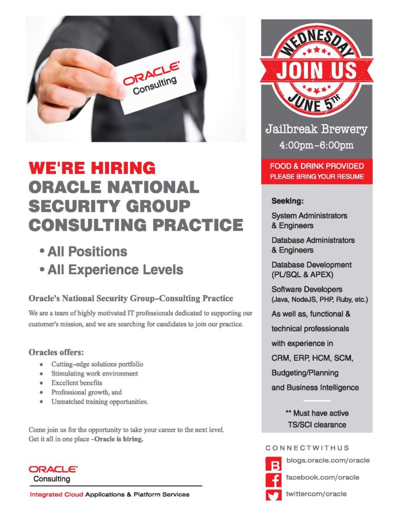 Oracle National Security Group Recruiting Event